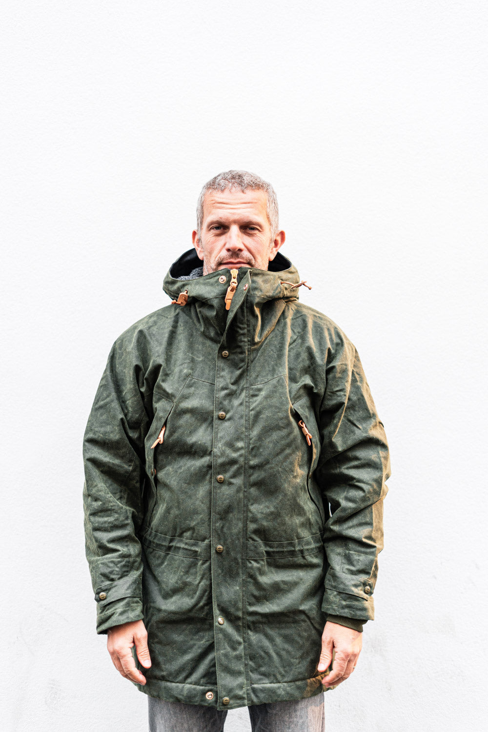 Manifattura Ceccarelli Long Mountain Jacket Dark Green Brown Lining ...